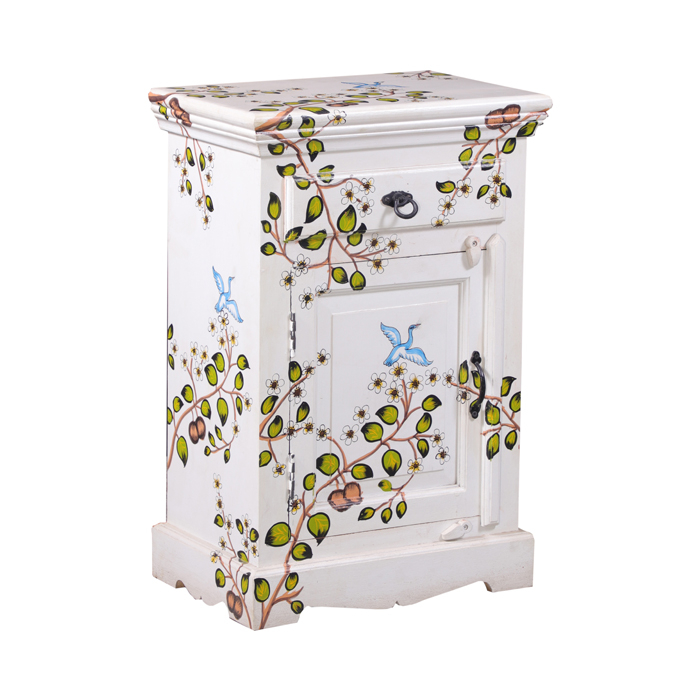 Varisha Hand Painted Bedside Table - Artisans Rose